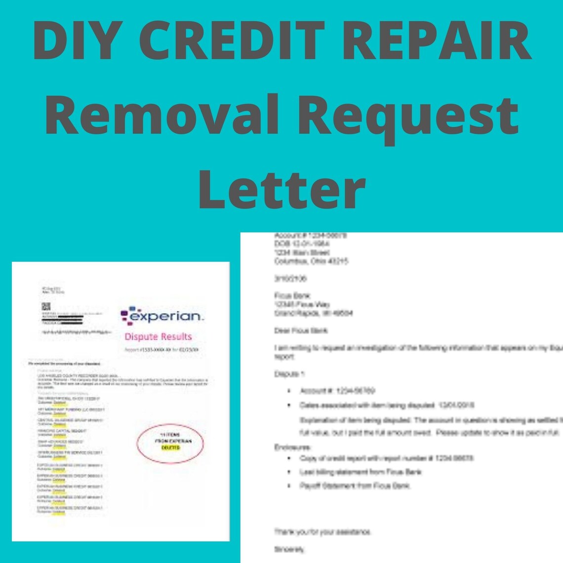 Credit Removal Request Letters - Etsy