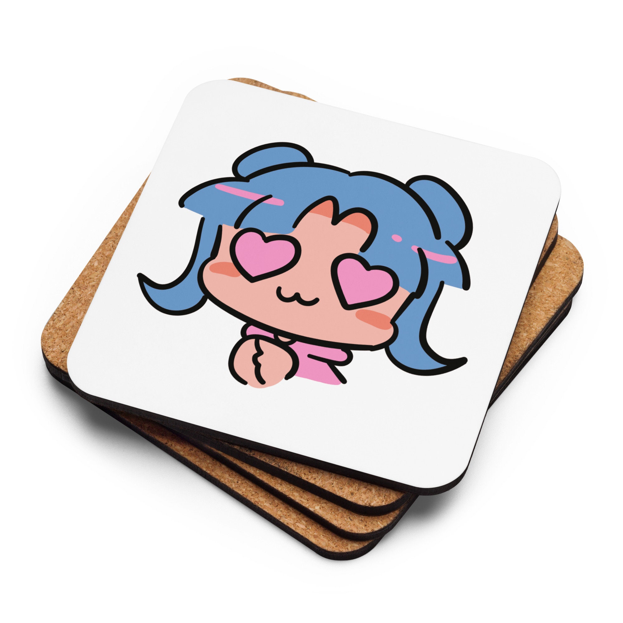 Cork Art Anime Girl Magical Girl Anime Twitch Cartoon Girl Cork Coaster ...