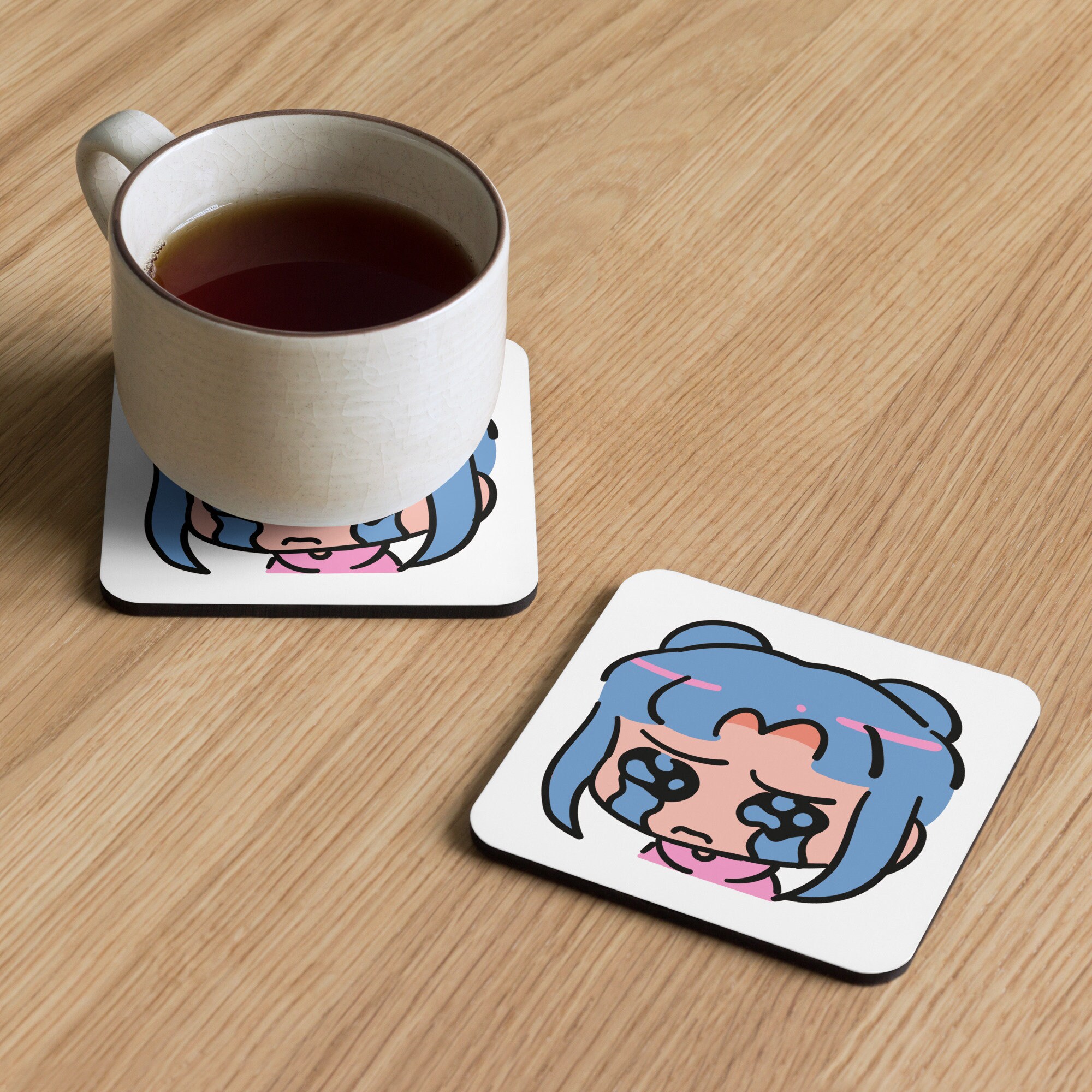 Cork Art Anime Girl Magical Girl Anime Twitch Cartoon Girl Cork Coaster ...