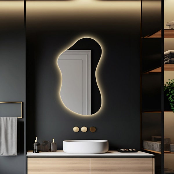 Wavy Bathroom Wall Mirror - Etsy