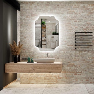 Decorative Mirror With Led Lights, Led Lighted Modern Mirror ...