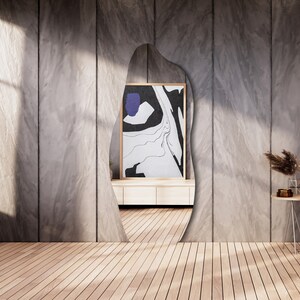 Wavy Full Length Mirror, Irregular Full Body Mirror, Asymmetrical Large ...