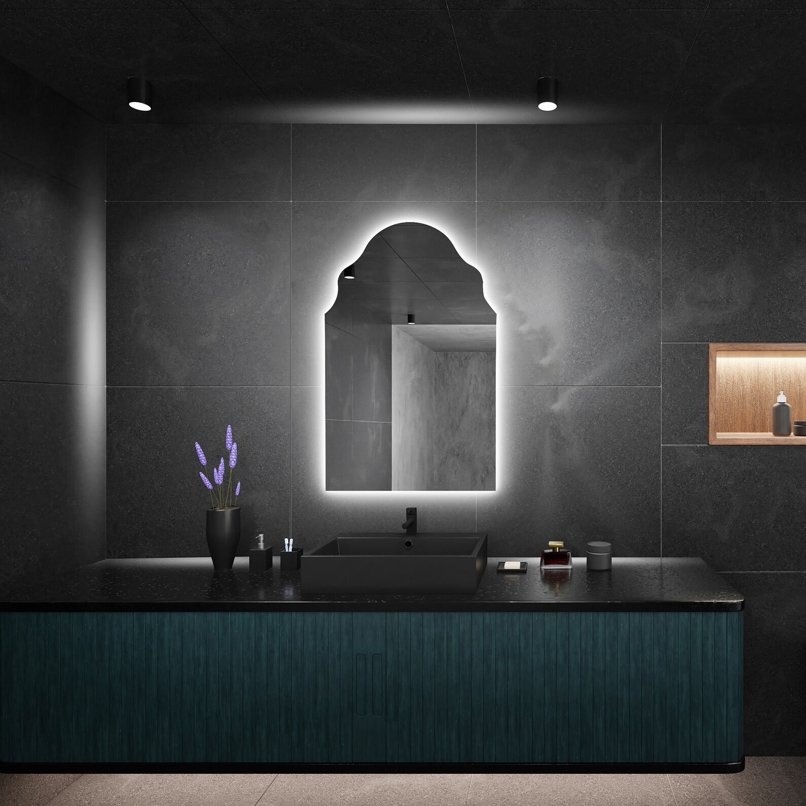Arched LED Bathroom Mirror, LED Lighting Arch Wall Mirror, Vanity ...