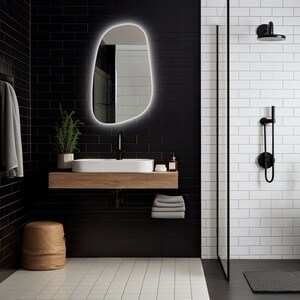 Led Lighted Irregular Mirror, Bathroom Mirror With Led Lights ...