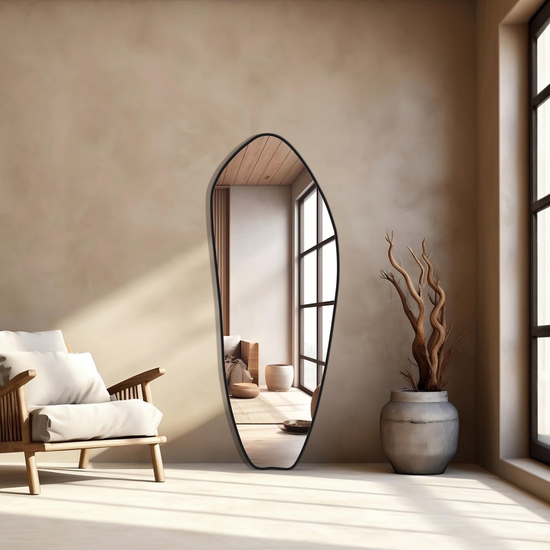 Tall Irregular Full Length Mirror, Modern Floor Mirror for Interior ...