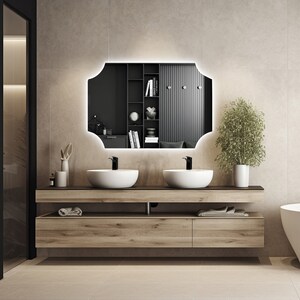 Decorative Mirror With Led Lights, Led Lighted Modern Mirror ...