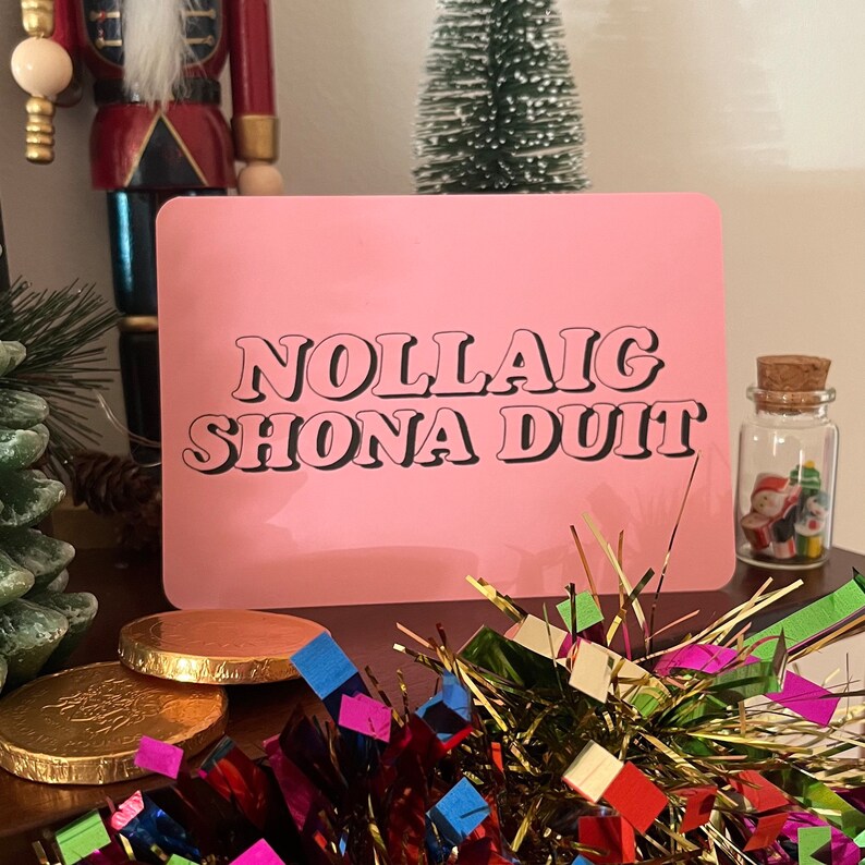 Irish Christmas Card – Nollaig Shona Duit, Handmade Festive Greetings ...