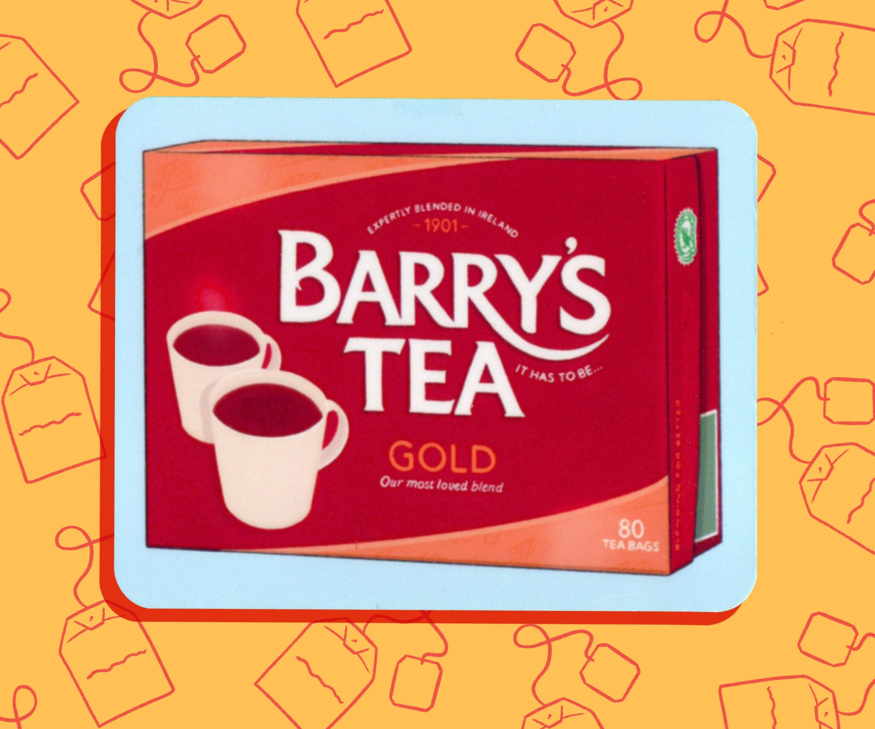 Barry's Tea Vinyl Sticker Gold Blend Illustrated Sticker - Etsy