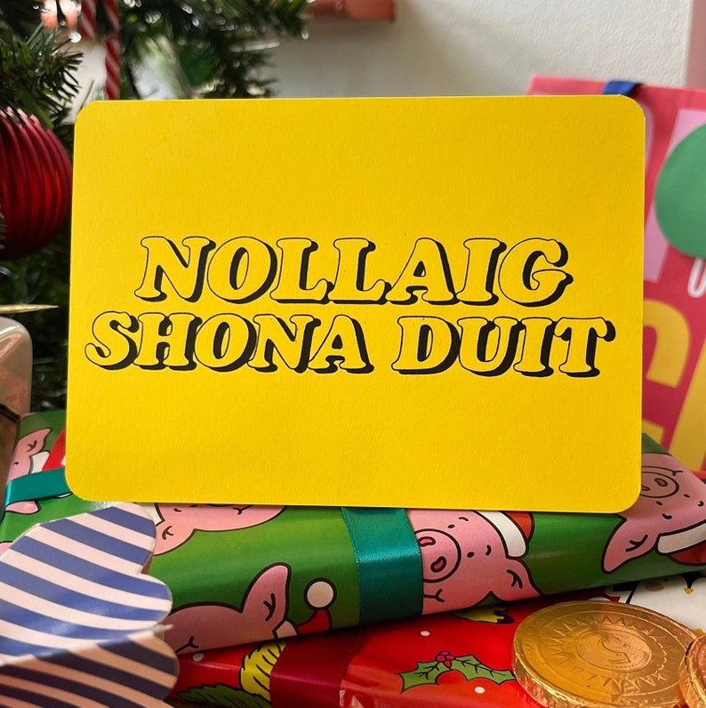 Irish Christmas Card – Nollaig Shona Duit, Handmade Festive Greetings ...
