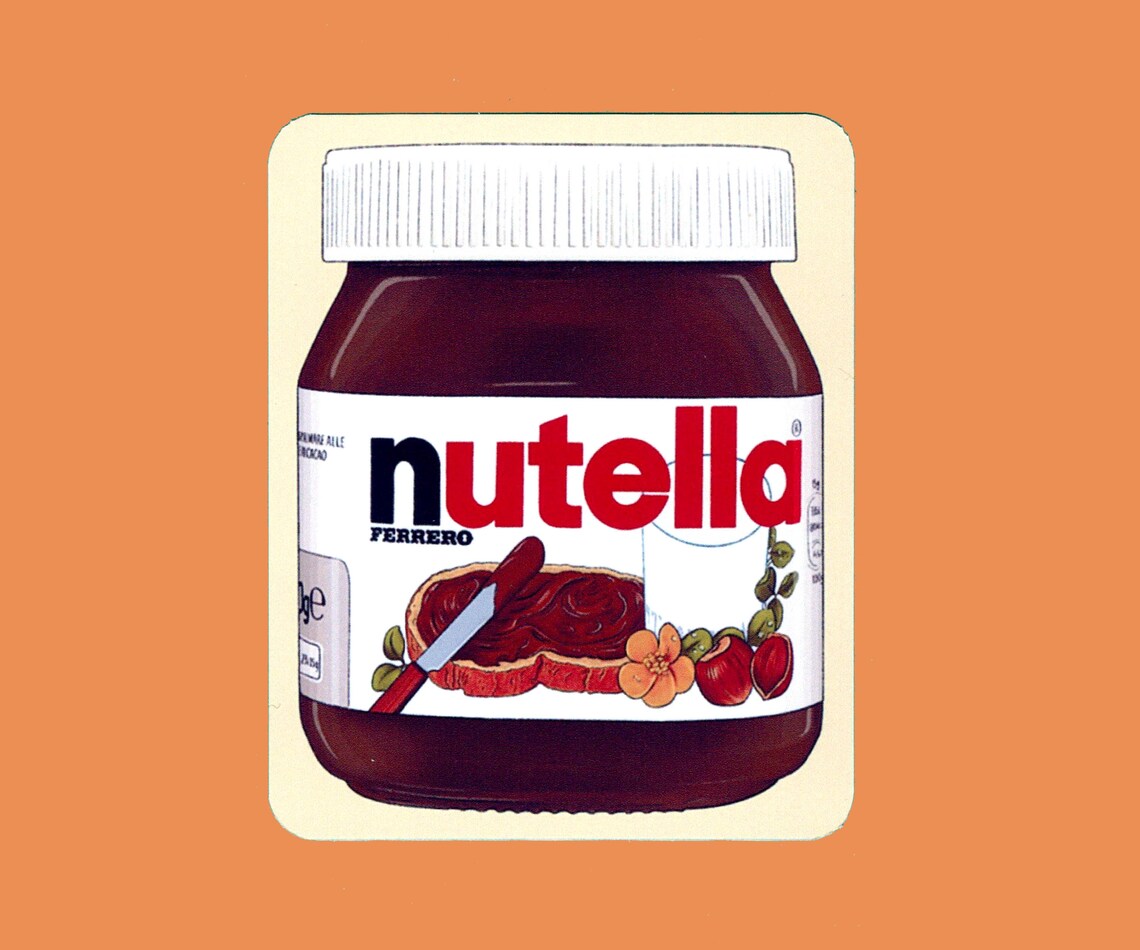Nutella Chocolate Vinyl Sticker With Rounded Corners Cute - Etsy