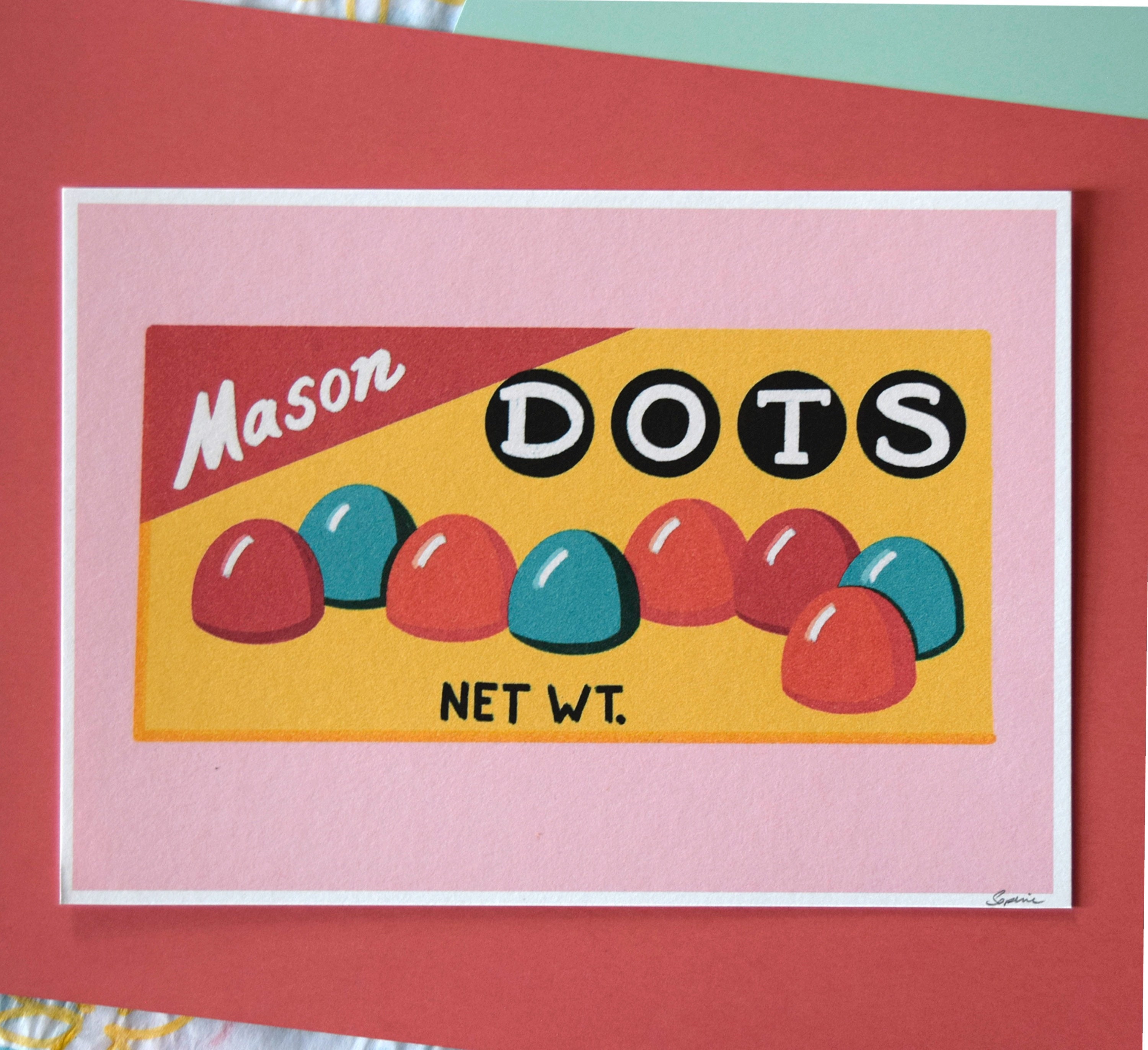 A5 Art Print Mason Dots Sweets Vintage Candy Packaging - Etsy UK