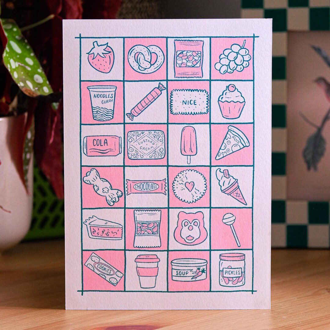 Foodie Themed Lunchtime Print - Art for Home Decor, Handcrafted ...