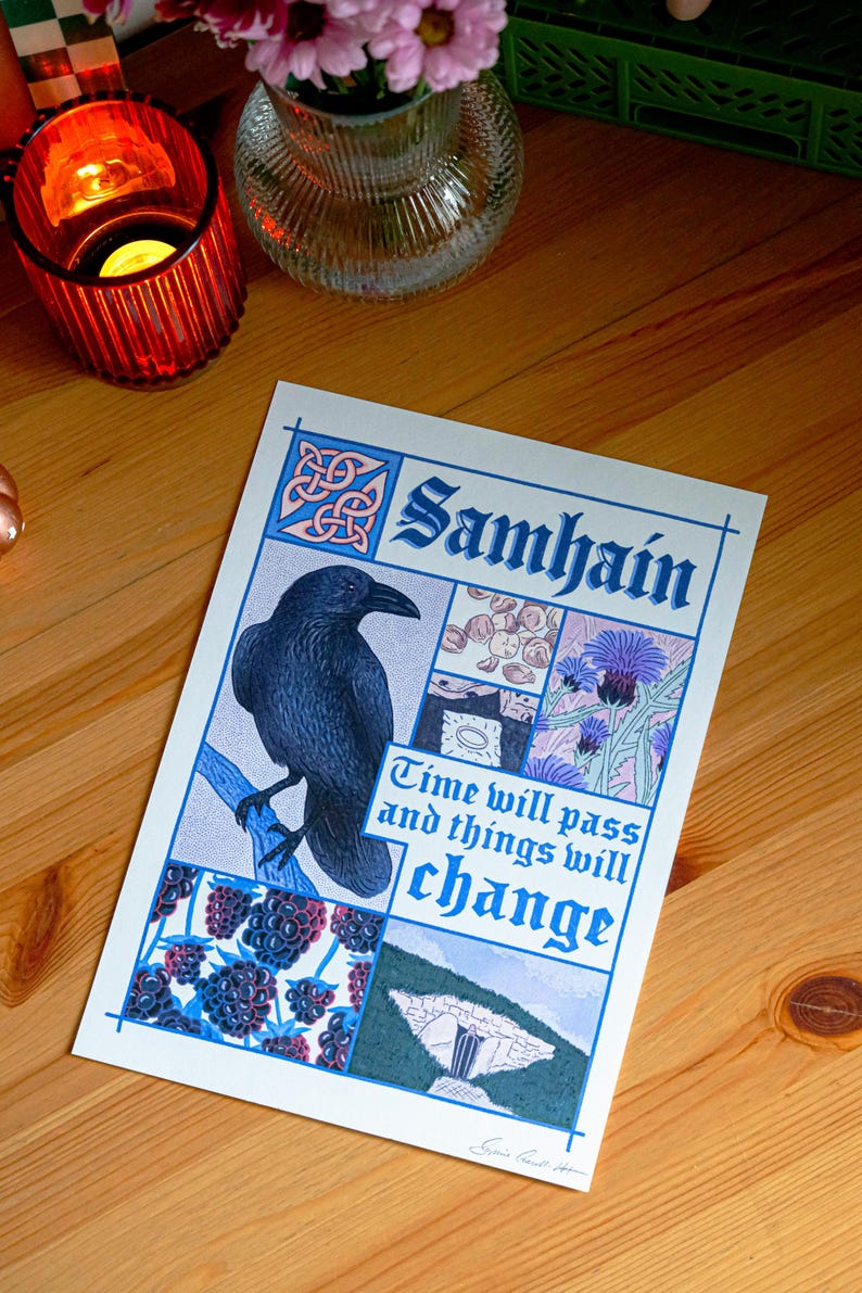 Samhain Art Print: Celtic Festival Illustration, Irish Home Decor - Etsy