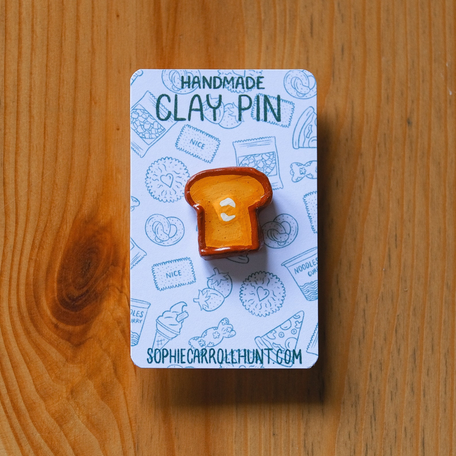 Handmade Clay Snack Pins: Pizza, Ice Cream, Noodles - Etsy