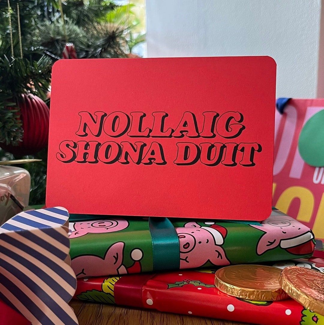 Irish Christmas Card – Nollaig Shona Duit, Handmade Festive Greetings ...