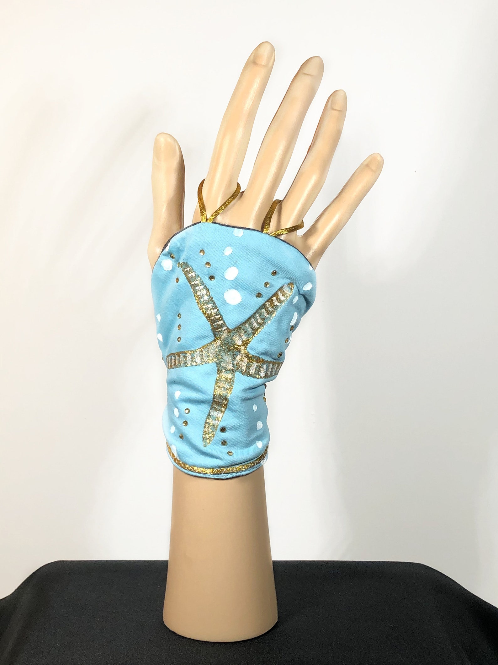 Unique, Handmade Woman's Starfish Sun Gloves, With Crystals and ...