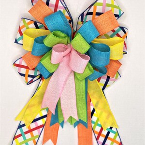 Spring Bow, Easter Bow, Wreath Bow, Party Bow, Gift Bow, Rainbow Bow ...