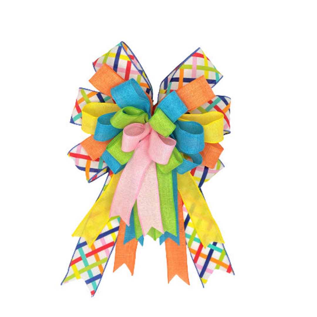 Spring Bow, Easter Bow, Wreath Bow, Party Bow, Gift Bow, Rainbow Bow ...