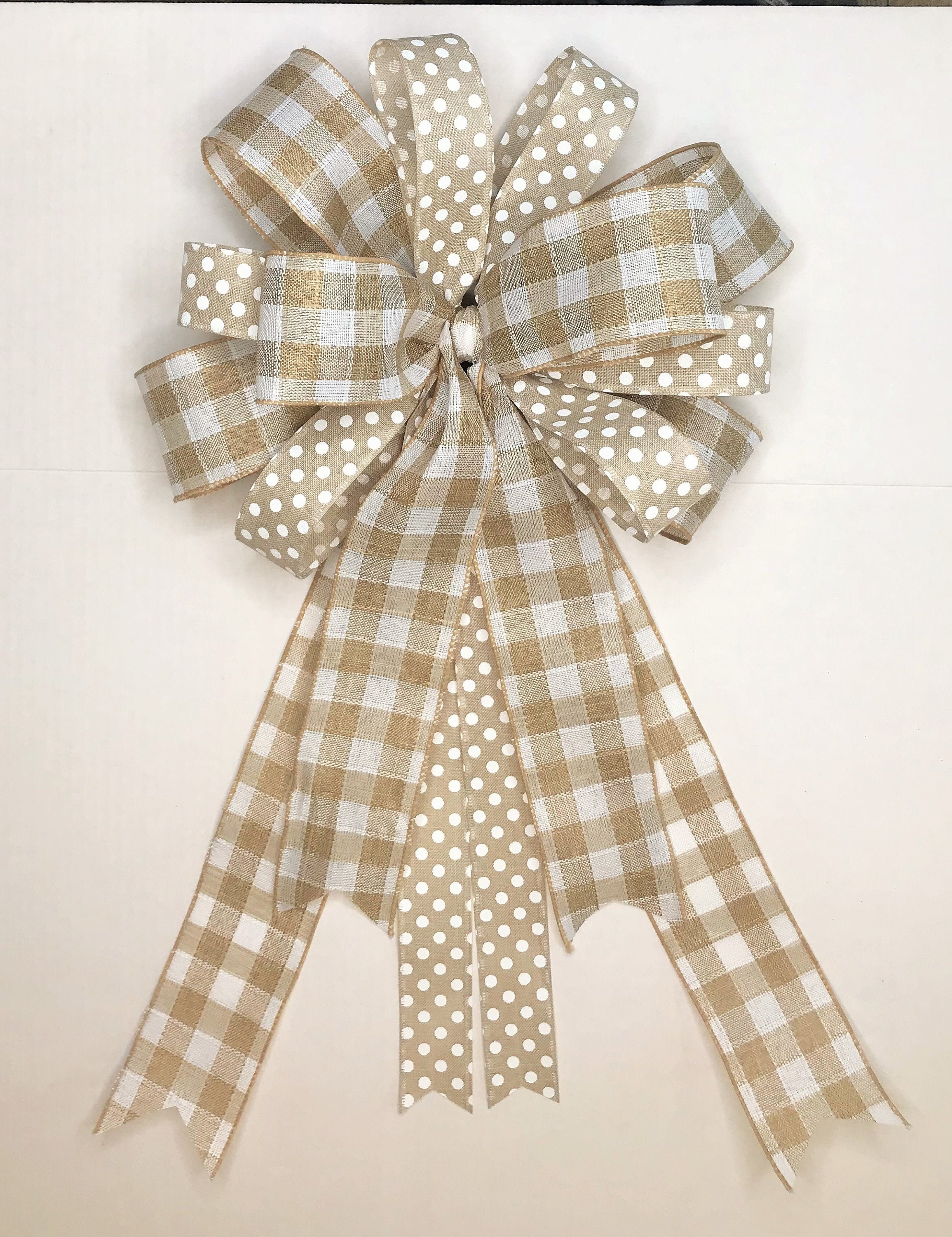 Farmhouse Bow Buffalo Check Bow Wreath Bow Lantern Bow - Etsy.de