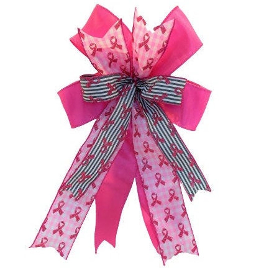 Cancer Bow, Cancer Awareness Bow, Breast Cancer Bow, Breast Cancer ...