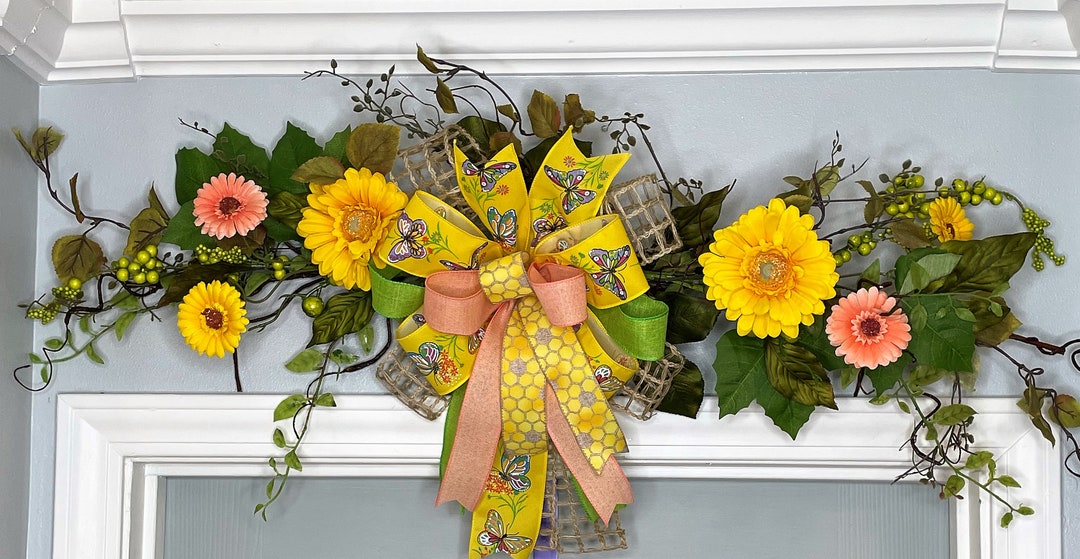 Farmhouse Swag, Summer Swag, Spring Swag, Farmhouse Decor, Spring Door ...