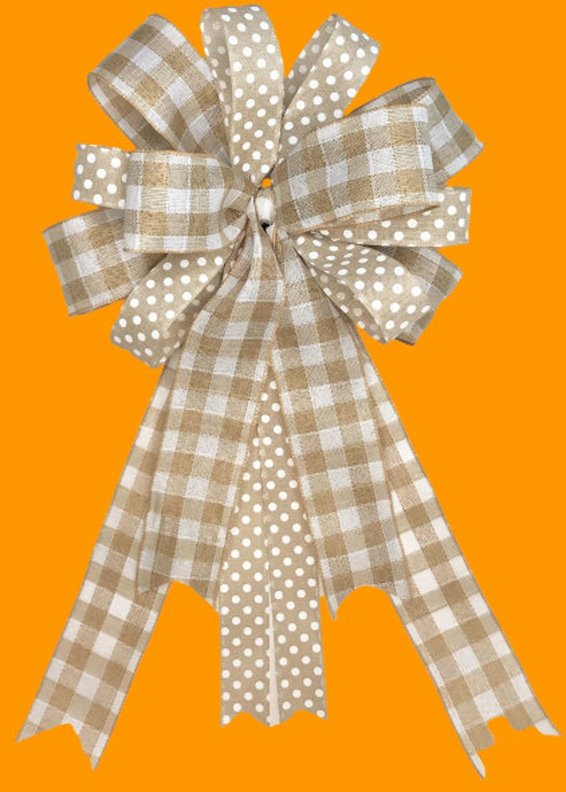Farmhouse Bow, Buffalo Check Bow, Wreath Bow, Lantern Bow, Mailbox Bow ...