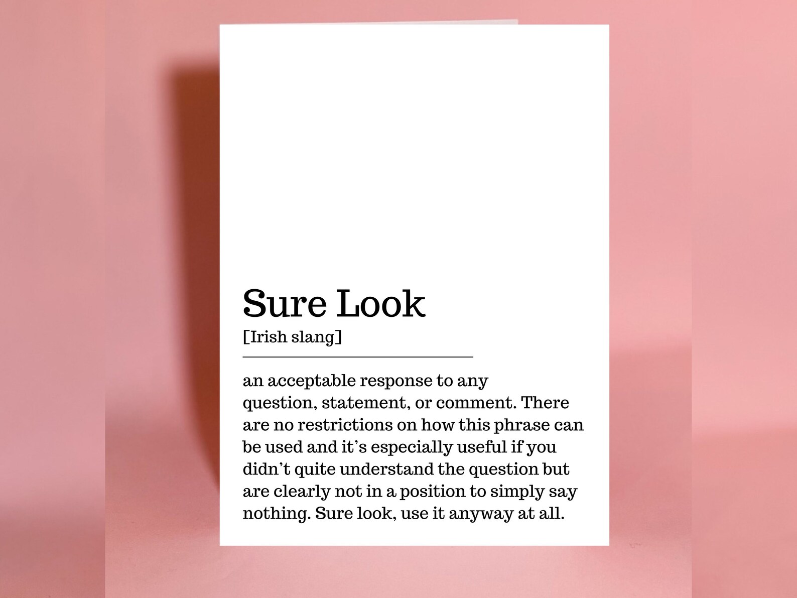 Sure Look Card - Etsy