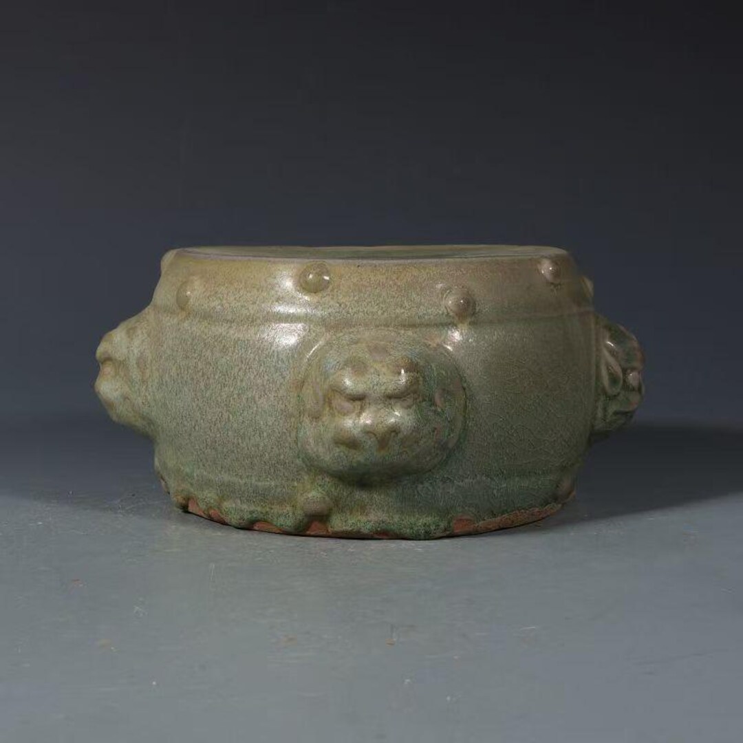 Old Chinese Porcelain Song Yaozhou Kiln Blue and White Beast Ear Teapot ...