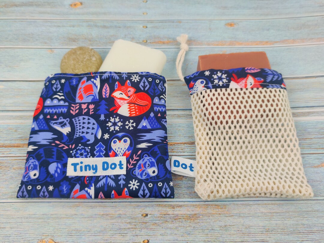 Soap Travel Bag Shampoo Travel Bag Organic Cotton Net Fox - Etsy