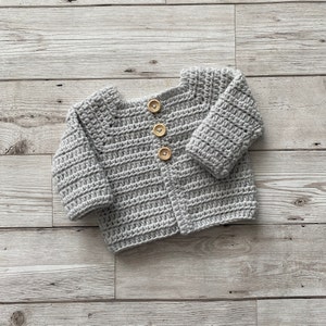 Unisex Crochet Baby Cardigan With Buttons, Gender Neutral Cardigan for ...