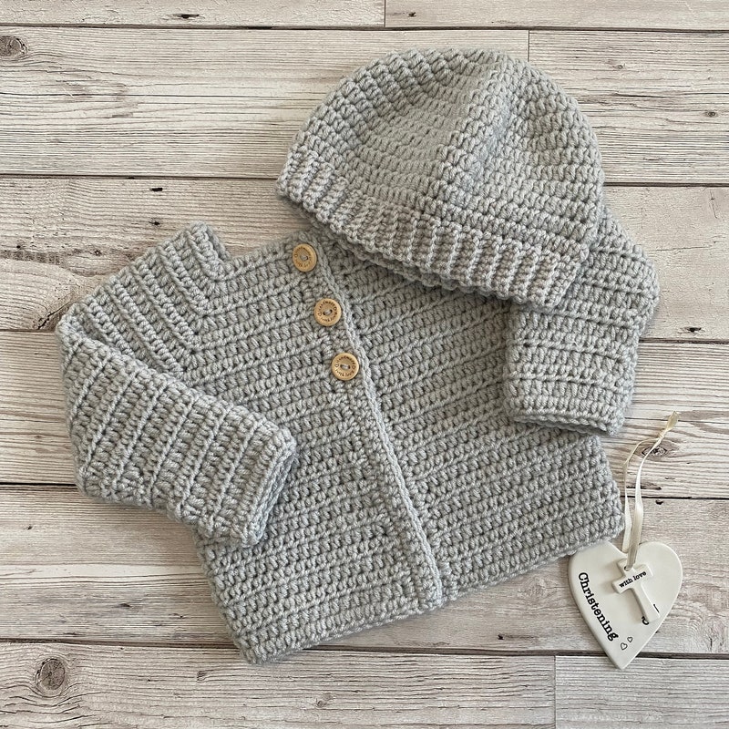 Newborn Crochet Cardigan and Hat - Etsy