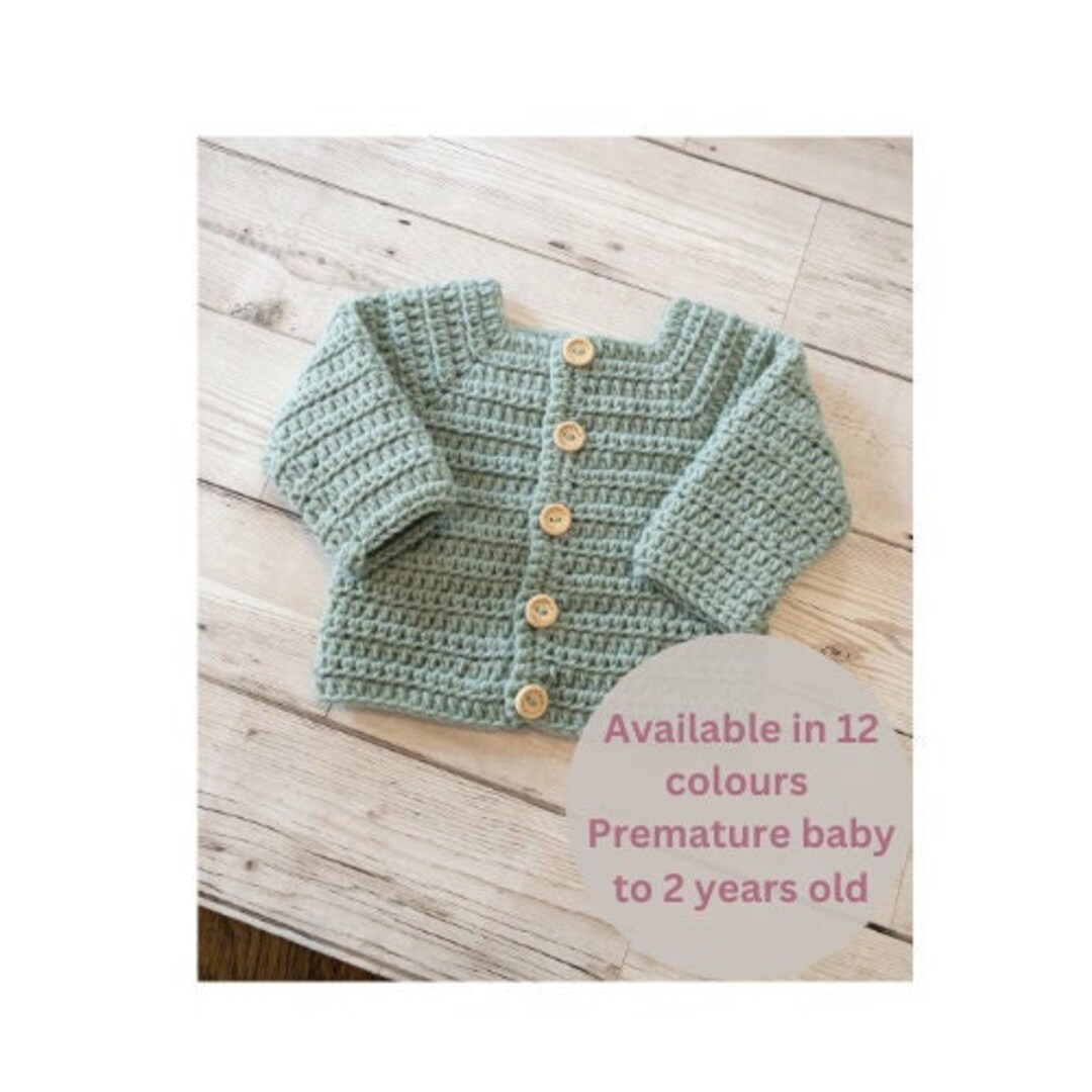 Unisex Crochet Baby Cardigan With Buttons, Gender Neutral Cardigan for ...