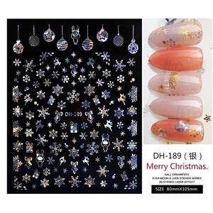 3D Silver Star Snowflake Self-adhesive Nail Art Sticker - Etsy