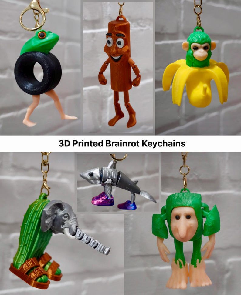 3D Printed Italian Brainrot Inspired Keychain Tung Tung Tung Sahur ...