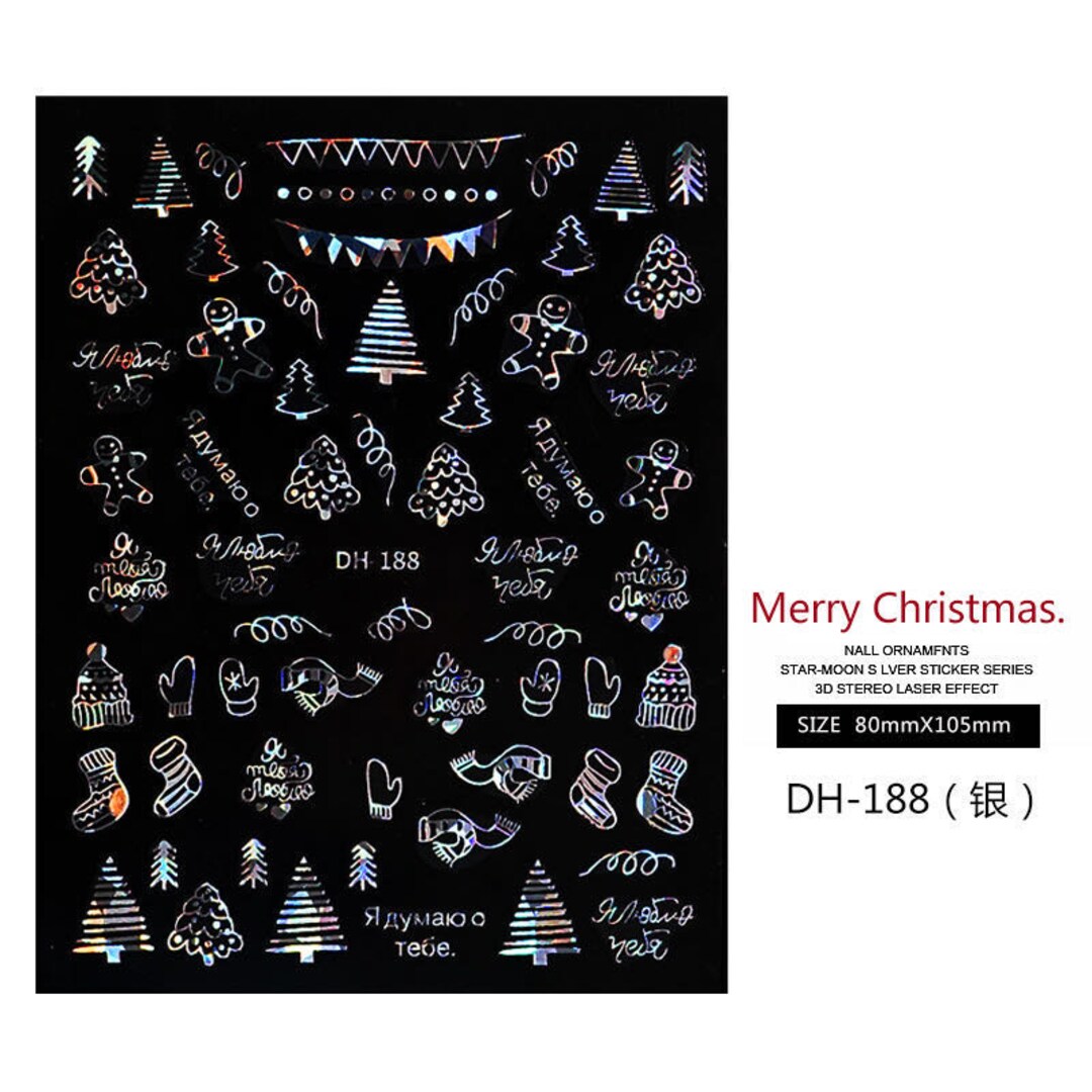 3D Silver Star Snowflake Self-adhesive Nail Art Sticker - Etsy