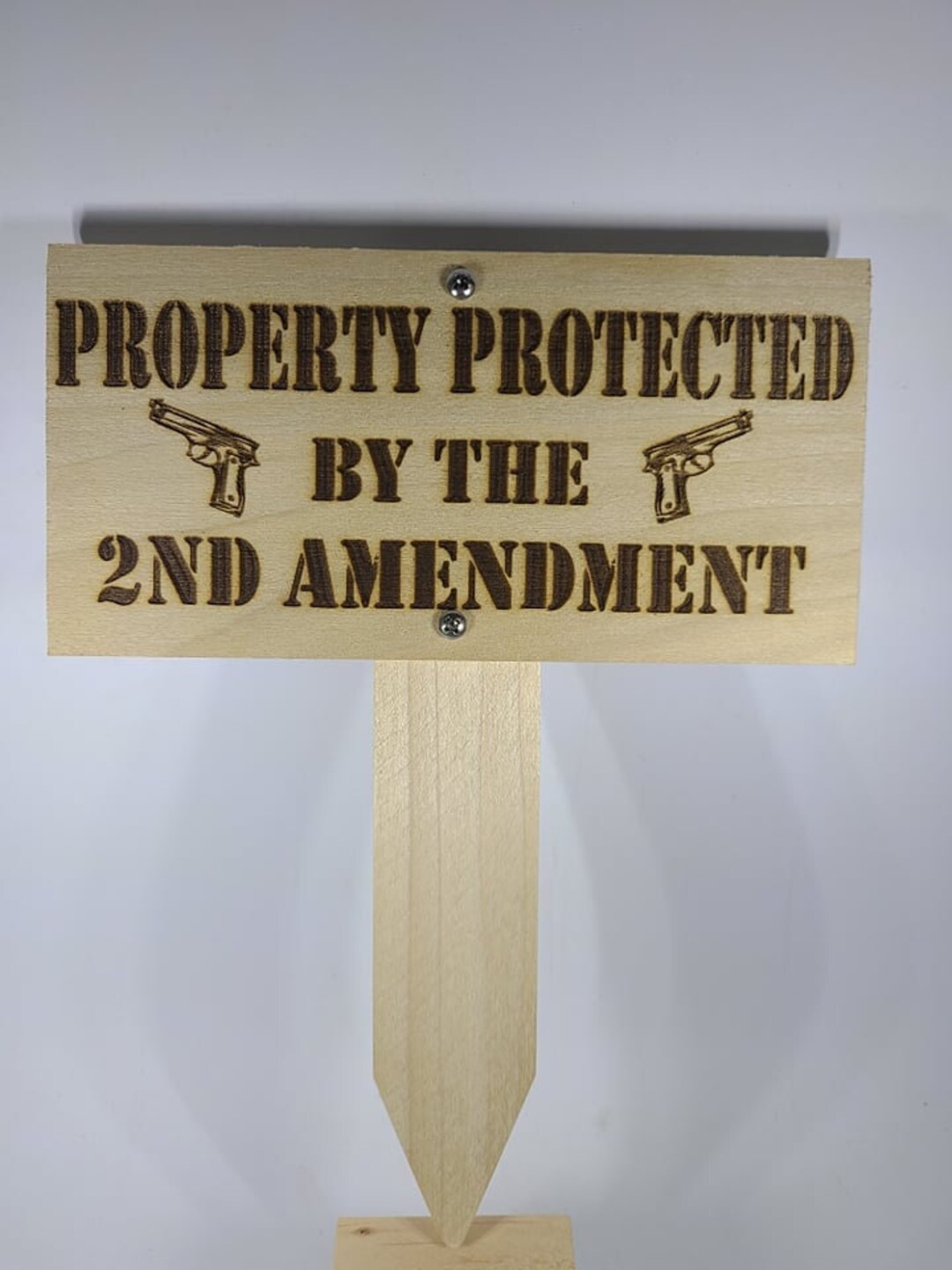 Property Protected by the 2nd Amendment Wood Engraved Security Yard ...