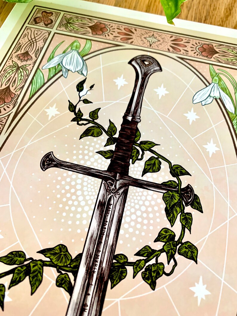 Narsil Andúril LOTR Art Print - Etsy