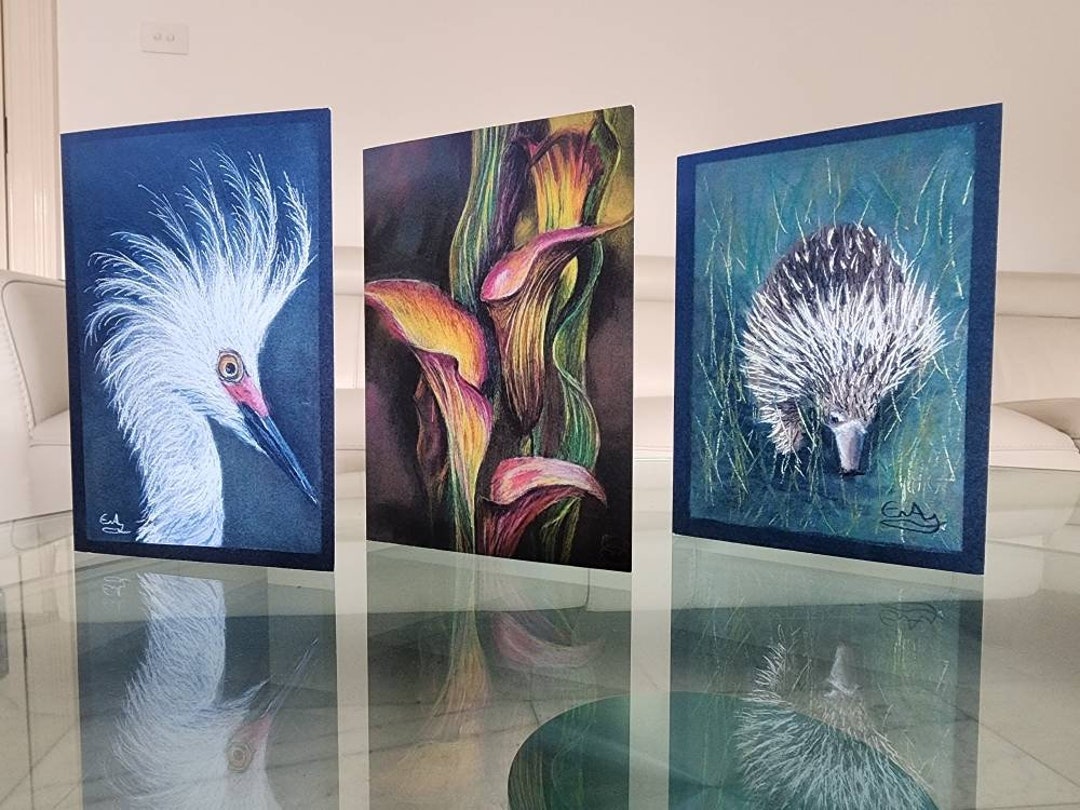 Set of 3 Art, Blank, Digital Downloadable Greeting Cards Ready to Be ...