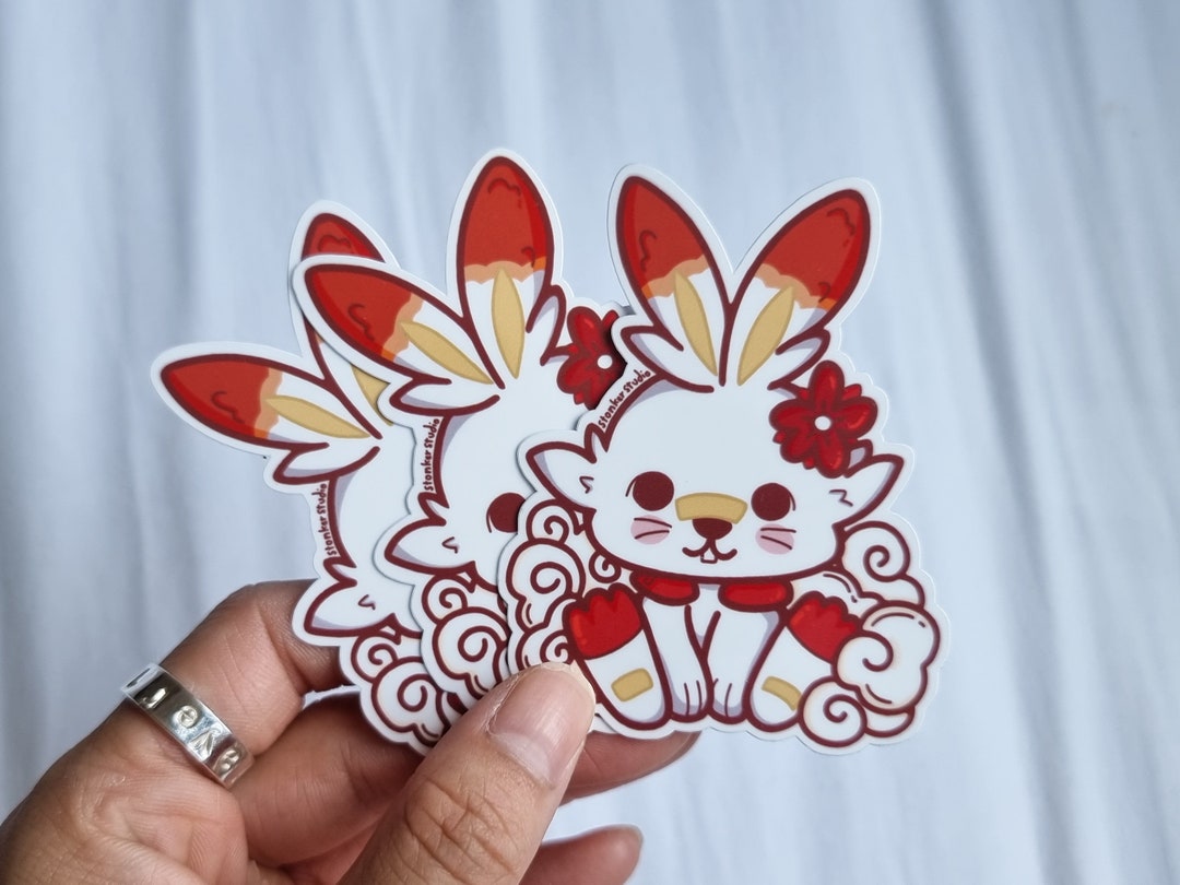 Scorbunny Year of the Rabbit Bunny Waterproof Vinyl Sticker - Etsy