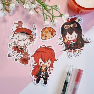 Chibi Genshin Impact X Pokemon Sticker Packs for Planners Bujo Anime ...