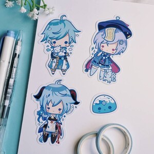 Chibi Genshin Impact X Pokemon Sticker Packs for Planners Bujo Anime ...
