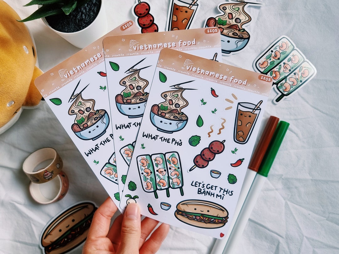 Vietnamese Food Gloss Sticker Sheet || Pho - Etsy