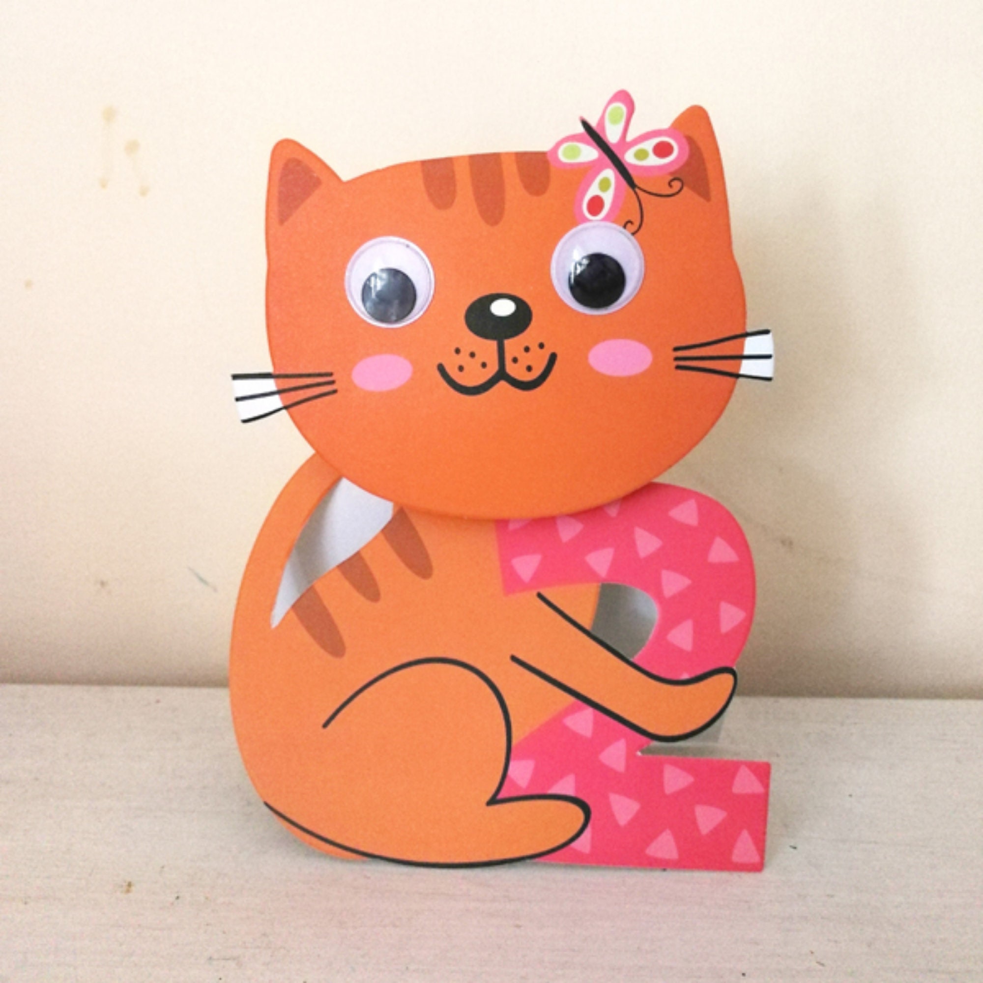 2nd Birthday Card Kitty Wobbly Eyes Unicorn Greetings Cards Etsy Uk