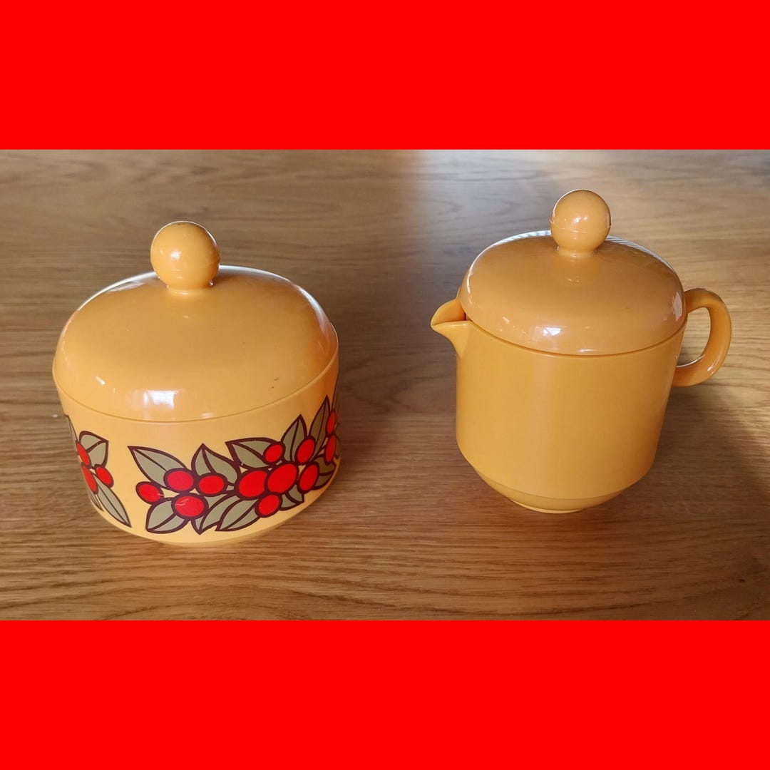 Vintage Emsa Plastic Milk and Sugar Set - 70s Kitchenware - Etsy