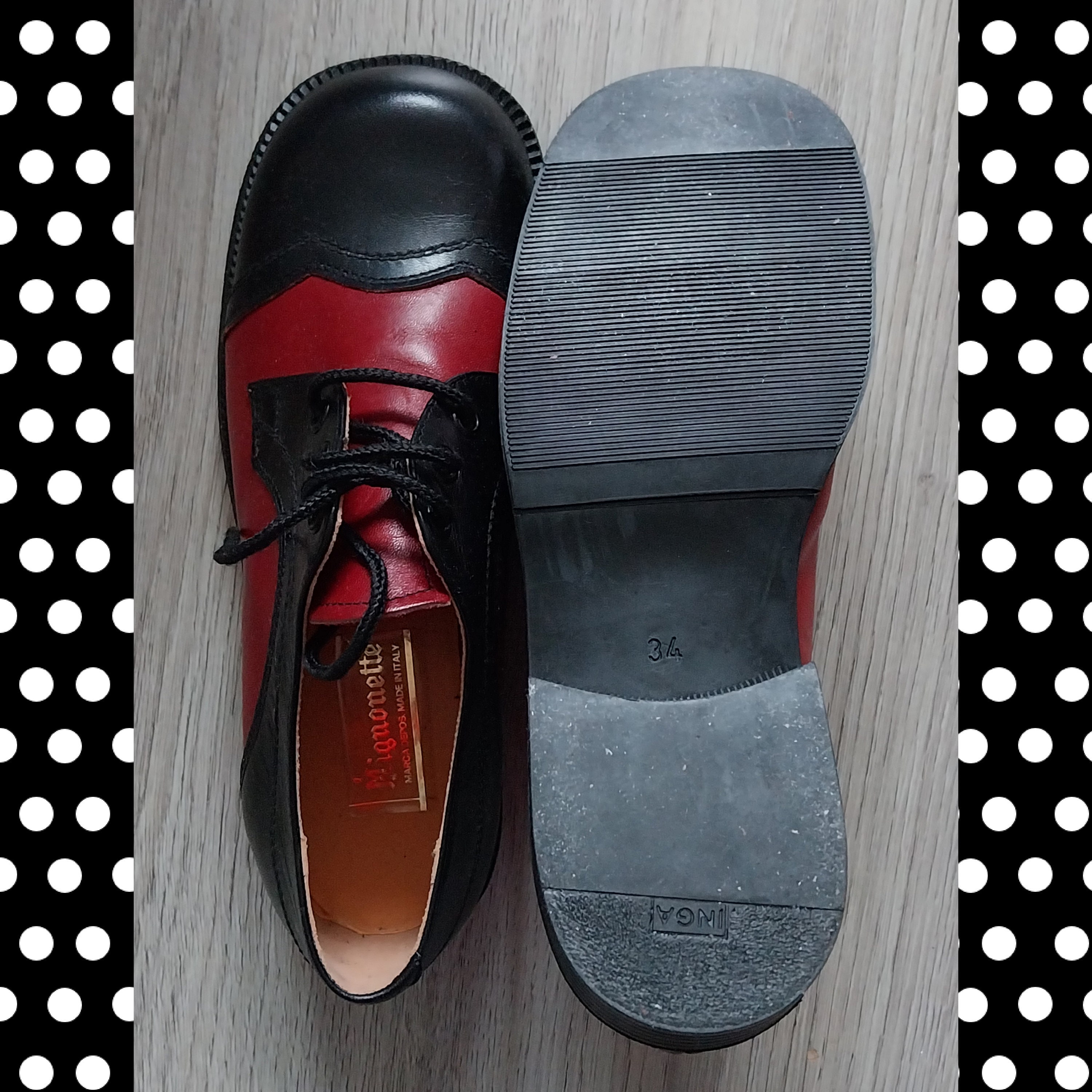 Vintage 70s Two Tone Leather Shoes, New Old Stock 1970s Lace up Shoes ...