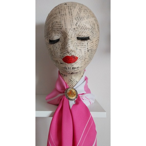 60s Norma Dori Italian vintage head scarf with geomet… - Gem