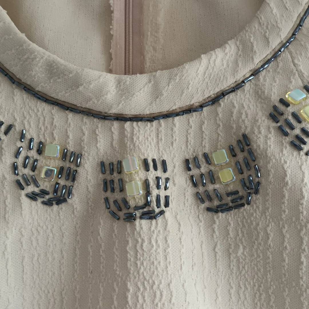 60s Ivory Dress, Party Dress, Vintage Patterns, Beaded Details, 60s ...