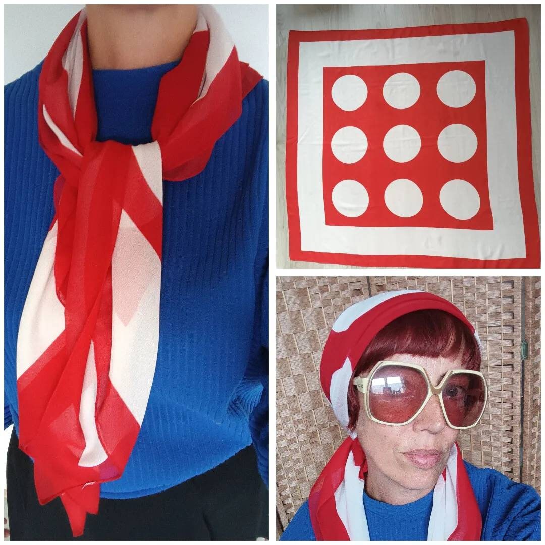 60s Red and White Shawl, 60s Fashion, Mod, Modette Fashion, Vintage ...