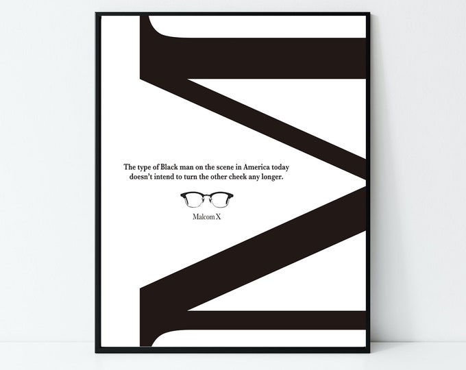 Malcom X Quote, Malcom X Print, Malcom X Art, Malcom X Poster, Black ...