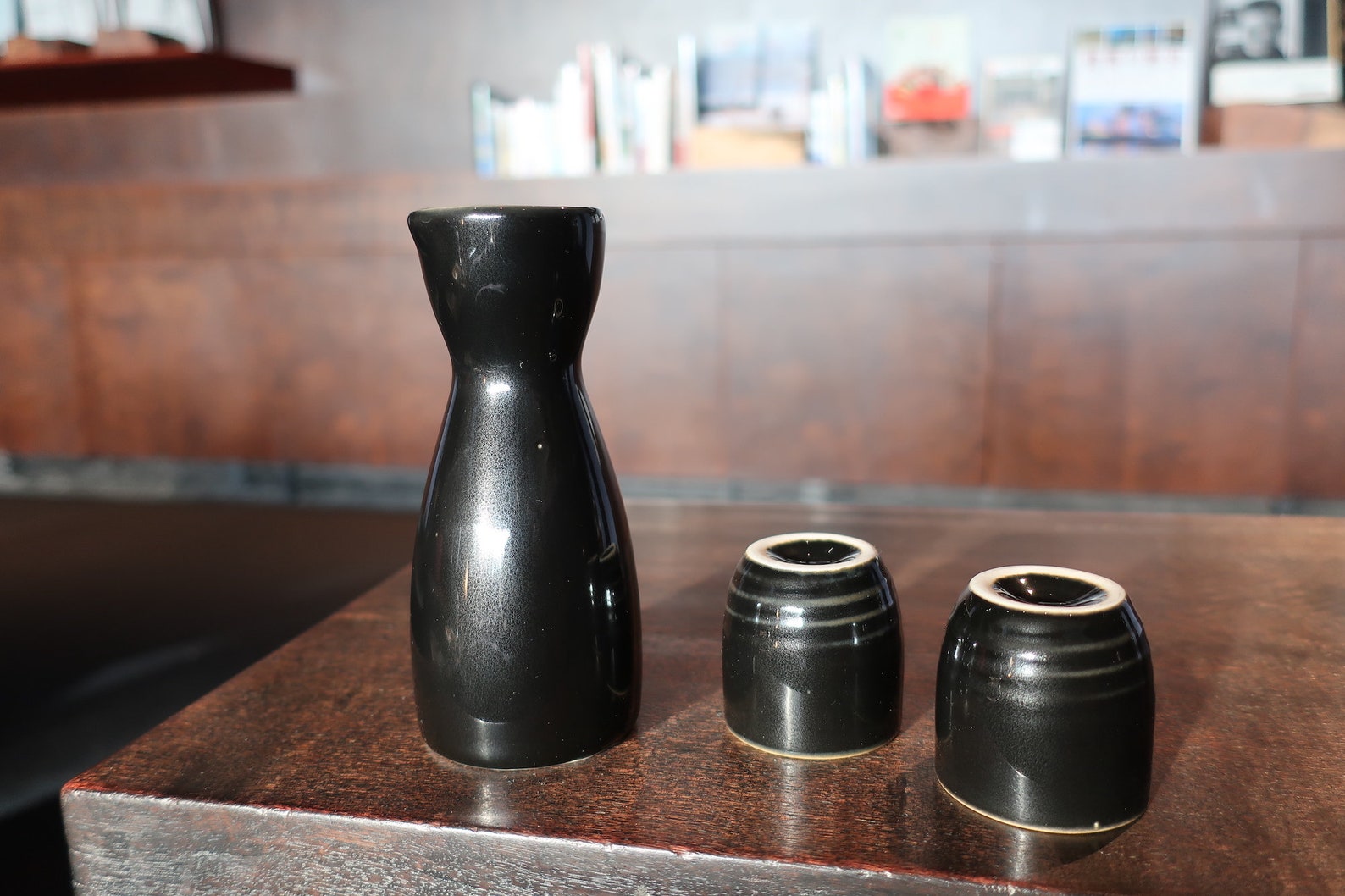 Japanese Sake Set Black Color Sake Bottle & 2 Sake Cups | Etsy